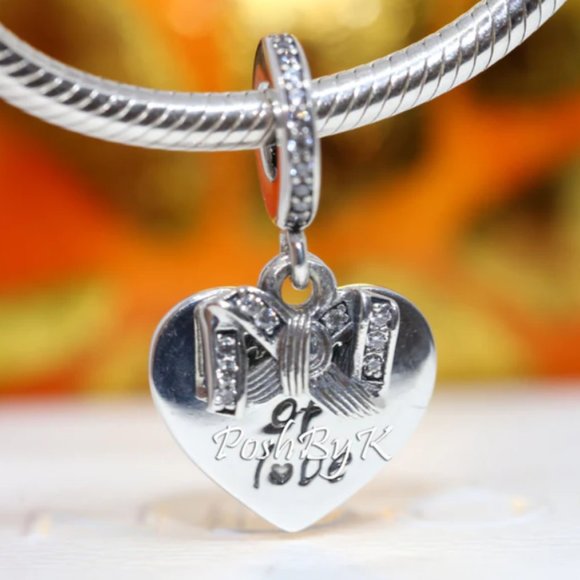 Pandora | Jewelry | Pandora Bow Love Heart Charm 79922c1 | Poshmark